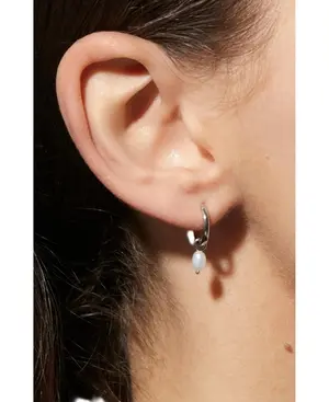 ANA LUISA Frida Freshwater Pearl Huggie Earrings - Silver