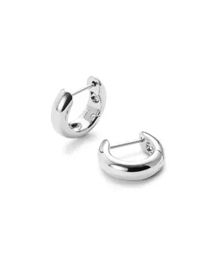 ANA LUISA Giulia Bold Huggie Hoop Earrings - Giulia Silver