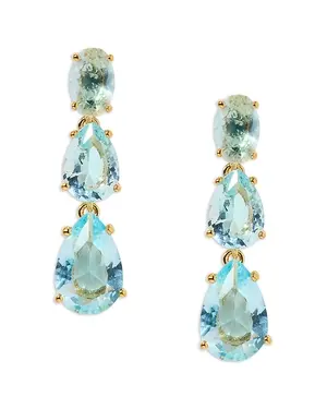 Nadri Natural Beauty Drop Earrings - Blue/gold