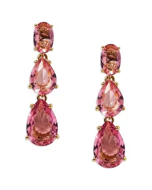 Nadri Natural Beauty Drop Earrings - Pink/gold