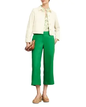 HOBBS LONDON Lillie Linen Cropped Kick Flare Pants