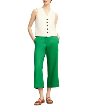 HOBBS LONDON Lillie Linen Cropped Kick Flare Pants