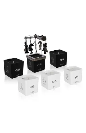 MIND GAMES Chess Set Of 6 Luxury Votive Candles & Carousel - No Color
