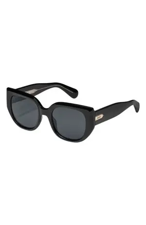 Quay Busy Busy 53mm Square Sunglasses - Black/ Smoke