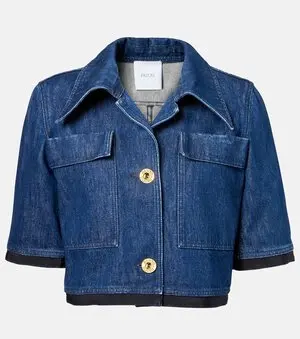 PATOU Cropped Denim Jacket - Blue