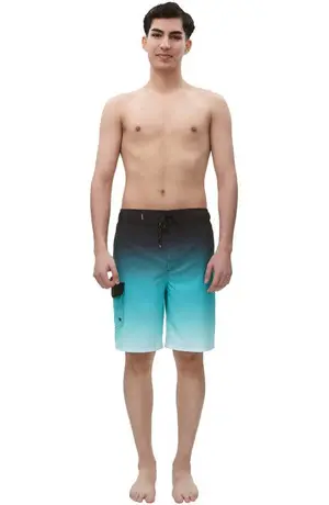 ROKKA&ROLLA 4-way Stretch Board Shorts - Ocean Gradient