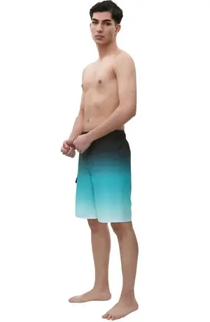 ROKKA&ROLLA 4-way Stretch Board Shorts - Ocean Gradient