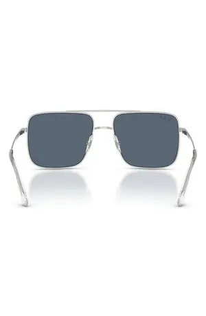 Ray-ban 56mm Polarized Square Sunglasses - Silver