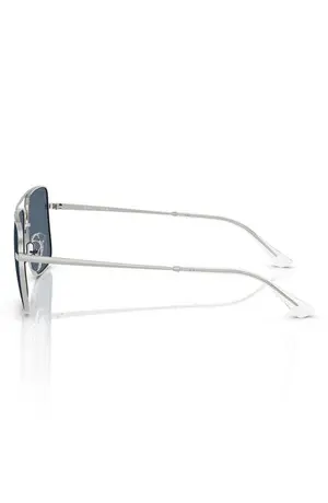Ray-ban 56mm Polarized Square Sunglasses - Silver