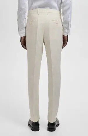 Mango Slim Fit Suit Pants - Ivory White