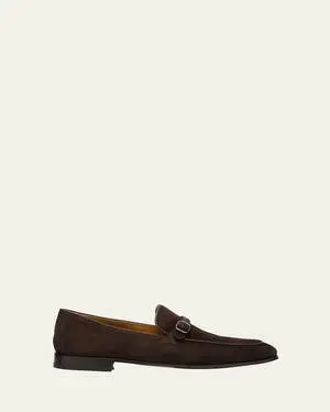 Kiton Suede Braided Leather Loafers