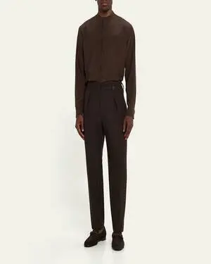Kiton Suede Braided Leather Loafers