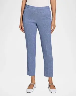 Theory Treeca Pull-on Ankle Pants - Light Denim