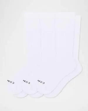 Comrad Cotton Crew Socks 3 Pack - White