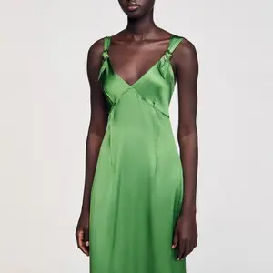 Sandro Fluid Satin-effect Dress