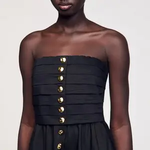 Sandro Lyocell Maxi Bustier Dress