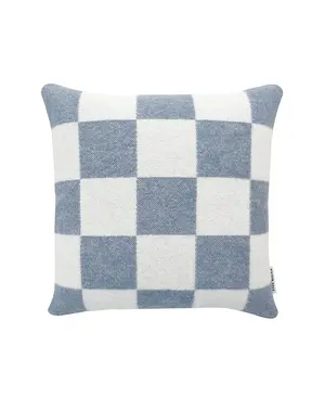 MAISON DEUX Checkerboard Cushion Cover - Blue