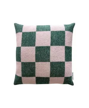 MAISON DEUX Checkerboard Cushion Cover - Dark Green