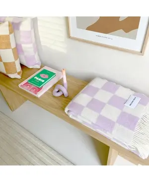 MAISON DEUX Checkerboard Cushion Cover - Lilac