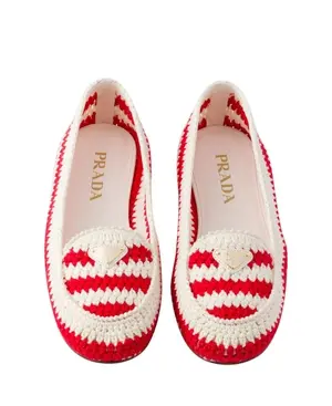 Prada Crochet Loafers - Red