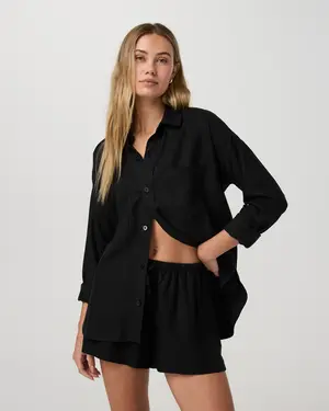 Vuori Trestles Twill Button-up - Black