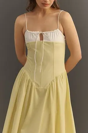 EXTRO & VERT Susana Sleeveless Corset Pleated Midi Dress