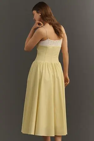 EXTRO & VERT Susana Sleeveless Corset Pleated Midi Dress