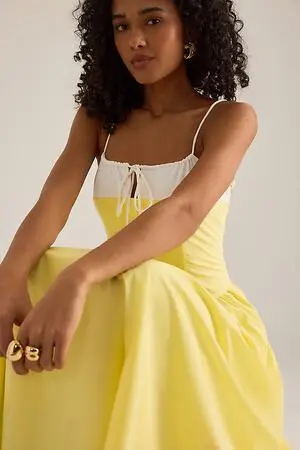 EXTRO & VERT Susana Sleeveless Corset Pleated Midi Dress