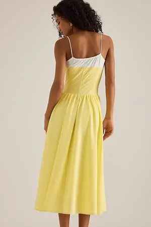 EXTRO & VERT Susana Sleeveless Corset Pleated Midi Dress
