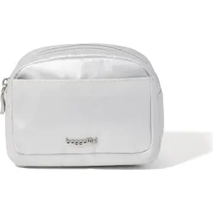 BAGGALLINI Small Pocket Cosmetic Pouch - Silver Metallic