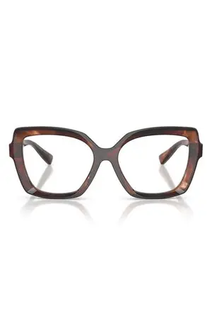 Dolce & Gabbana 53mm Butterfly Eyeglasses - Havana