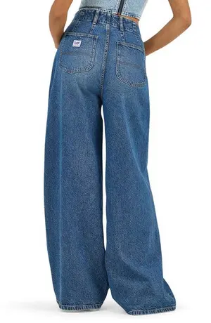 LEEM High-waist Pleated Wide-leg Jeans