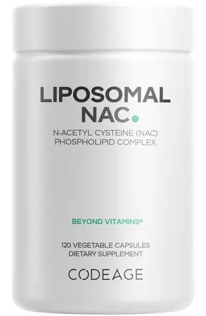 CODEAGE Liposomal Nac Supplement, Free-form N-acetyl L-cysteine Amino Acid - White