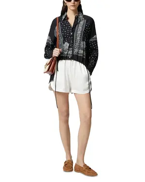 Pinko Printed Drawstring Hem Blouse
