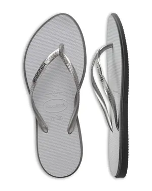 Havaianas Slim Point Flip Flop Sandals - Steel Grey