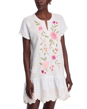Johnny Was Relaxed Linen Flounce Dress