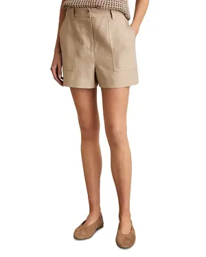 REISS Ashby Linen Shorts - Neutral