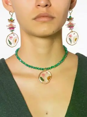 AMIR SLAMA Beaded Necklace And Drop Earrings Set
