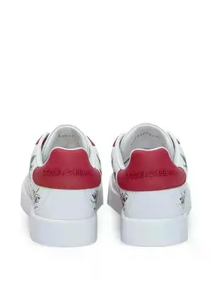 Dolce & Gabbana Floral-print Low-top Sneakers - Red