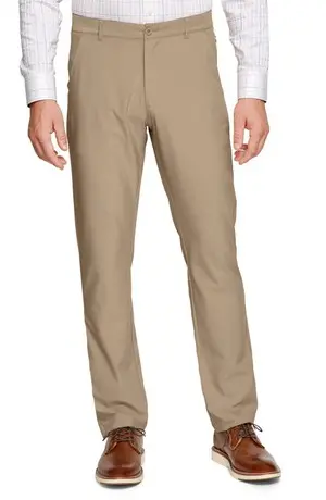 Johnston & Murphy Xc4 Performance Flat Front Pants - Beige