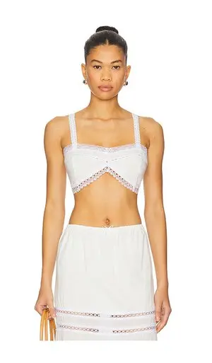 SWF Fine Lace Bralette In White - Antique White