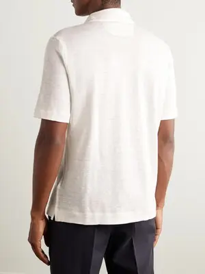Zegna Oasi Linen Polo Shirt - White