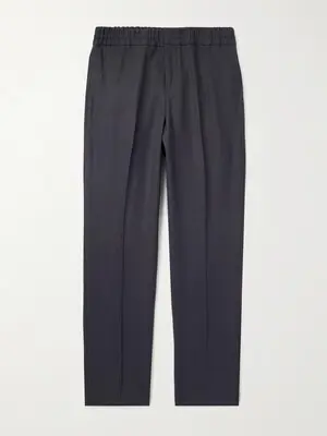 Zegna Straight-leg Linen-twill Trousers - Blue