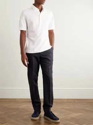 Zegna Straight-leg Linen-twill Trousers - Blue