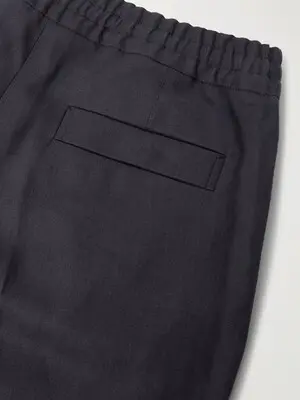 Zegna Straight-leg Linen-twill Trousers - Blue