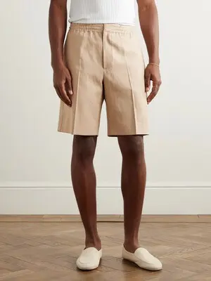 Zegna Straight-leg Linen Shorts - Neutrals