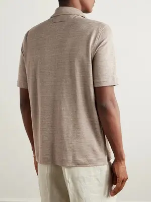 Zegna Linen Polo Shirt - Neutrals