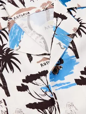 MANAAKI Te Ika A Maui Camp Collar Printed Lyocell-twill Shirt