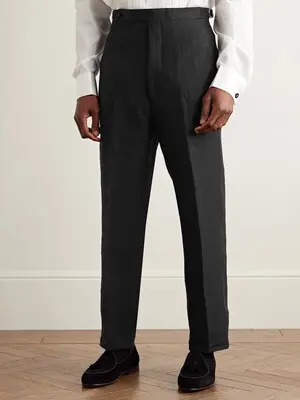 DE PETRILLO Slim-fit Linen Tuxedo Trousers