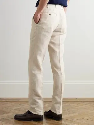 Canali Slim-fit Straight-leg Linen Suit Trousers
